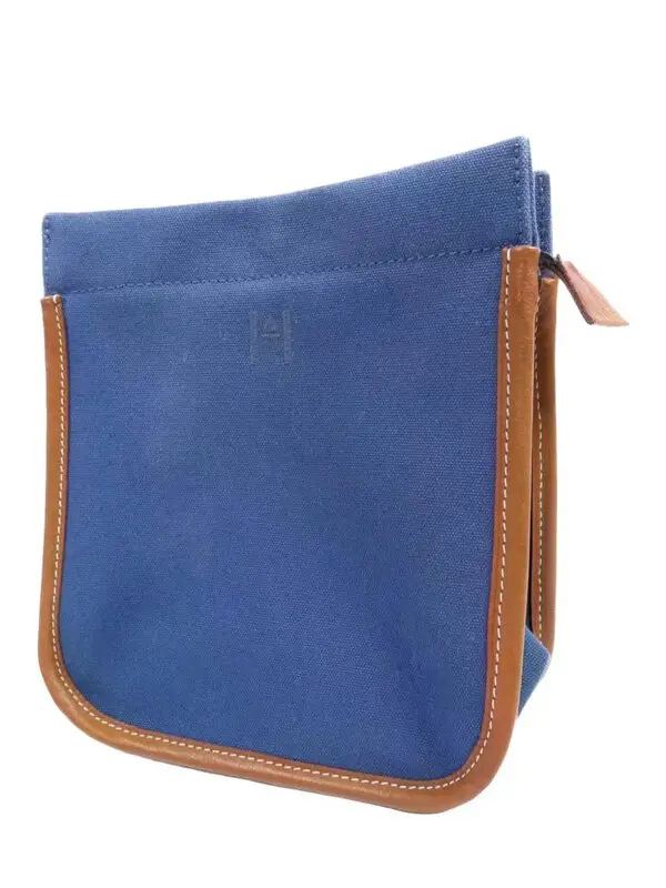 Hermès Camaiieu Embroidered-logo Pouch - Blue