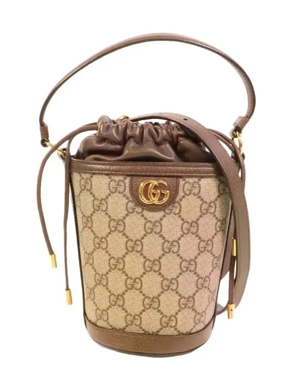 Gucci Mini Gg Canvas Bucket Bag - Neutrals