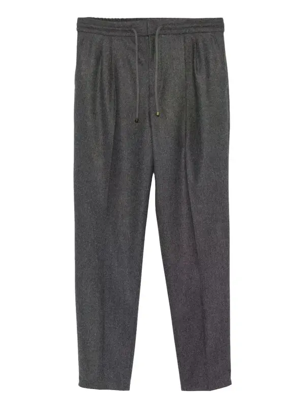 Brunello Cucinelli Virgin Wool Mélange Pleated Trousers - Grey