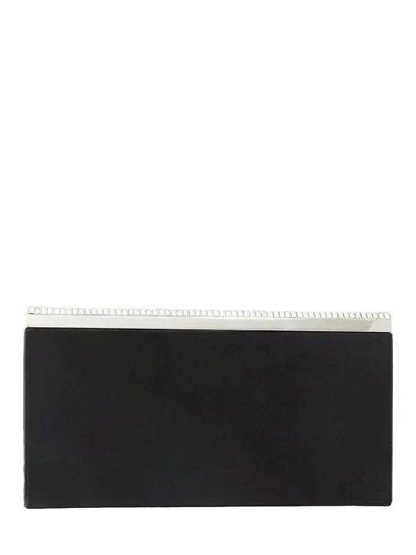 Judith Leiber Grace Crystal-embellished Satin Clutch - Black