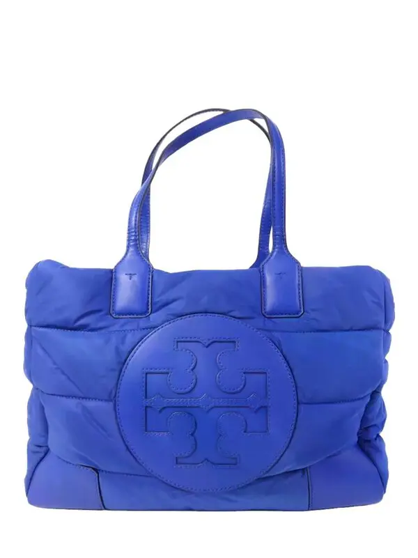 Tory Burch Quilted Logo Patch Shoulder Bag - Blue