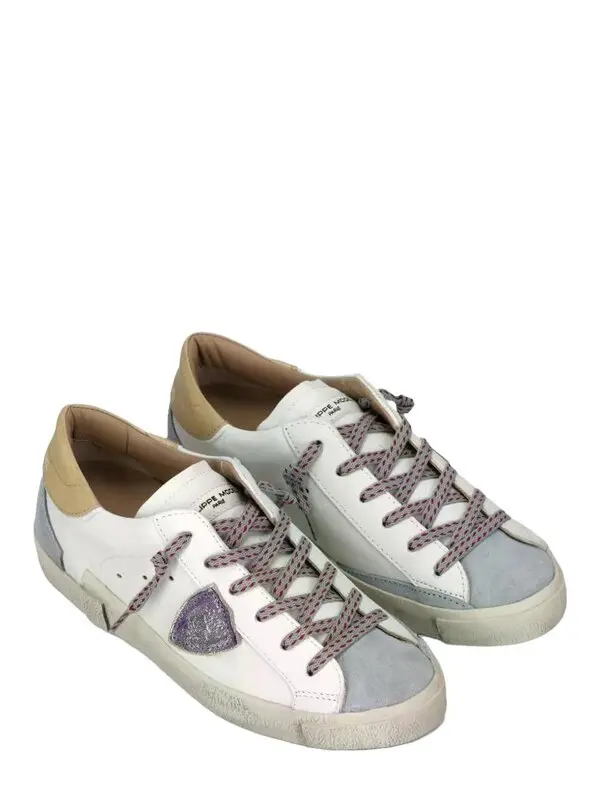 Philippe Model Prsx Panelled Leather Sneakers - White