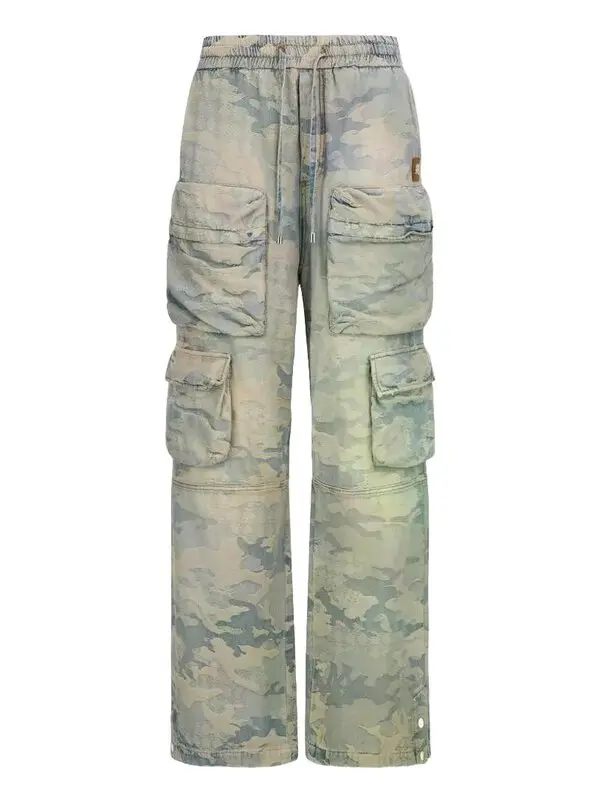 Amiri Camo-jacquard Baggy Cargo Jeans - Blue