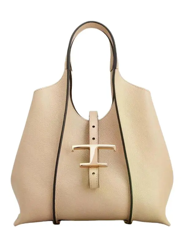 TOD'S Timeless Shopping Bag In Leather Mini - Neutrals