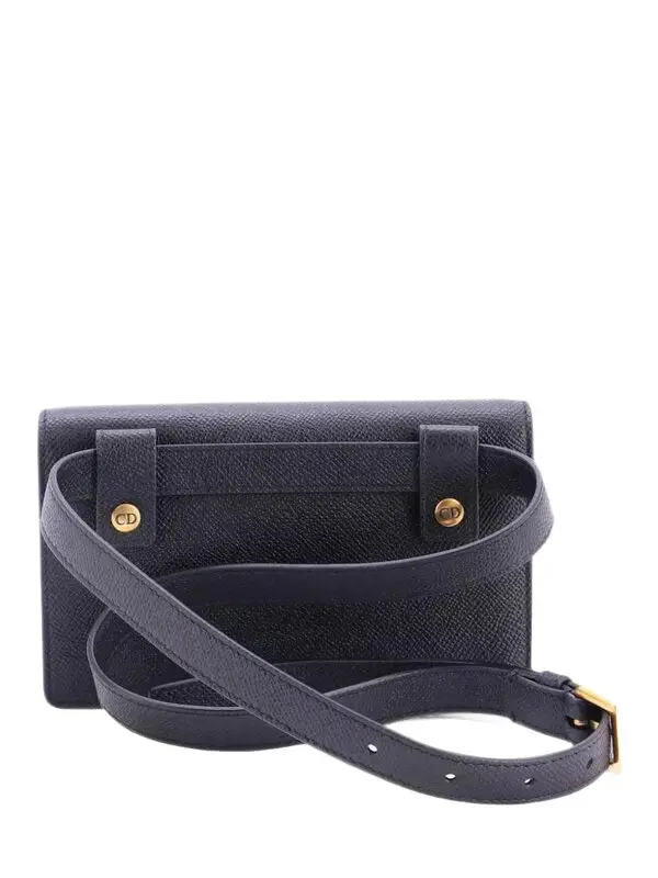 Dior Saddle Rectangular Leather Belt Bag - Black
