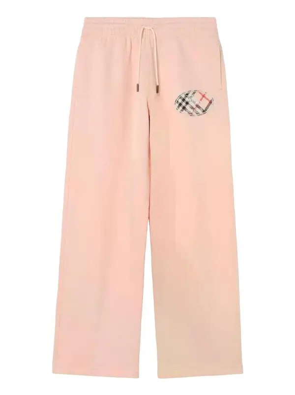Burberry Knight Stamp Cotton Track Pants - Pink
