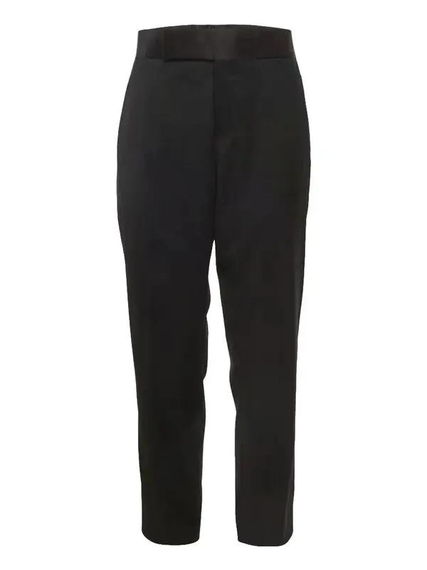 Prada Gabardine Trousers With Satin Waistband - Black