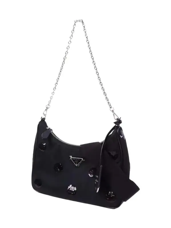 Prada Re-edition 2005 Logo-detail Two-way Shoulder Bag - Black