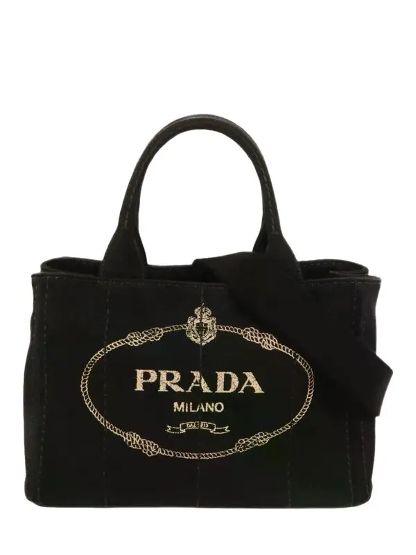 Prada Canapa Tote Bag - Black