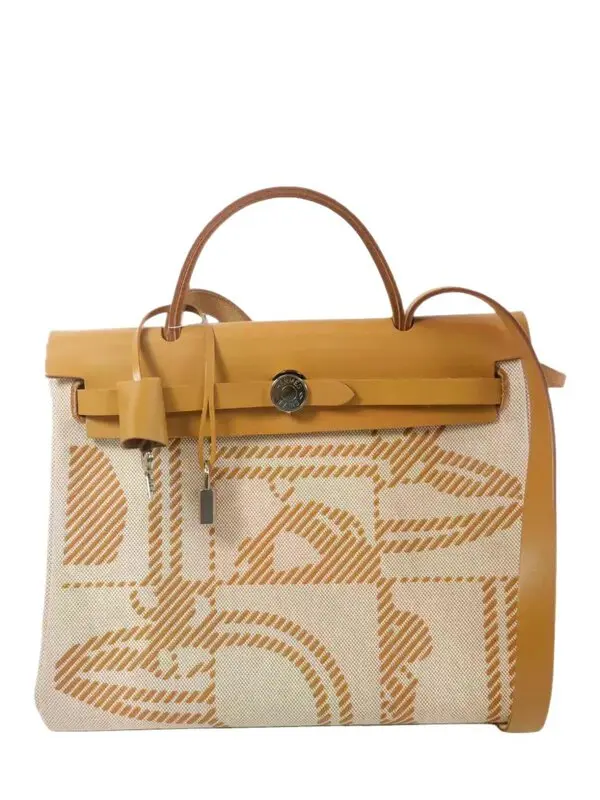 Hermès Herbag Canvas Handbag - Neutrals