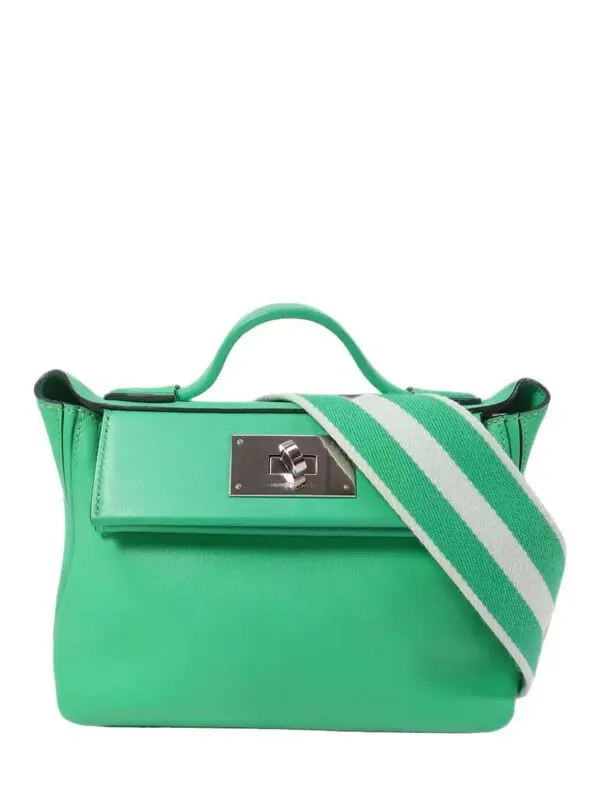 Hermès Mini 24/24 Leather Tote Bag - Green