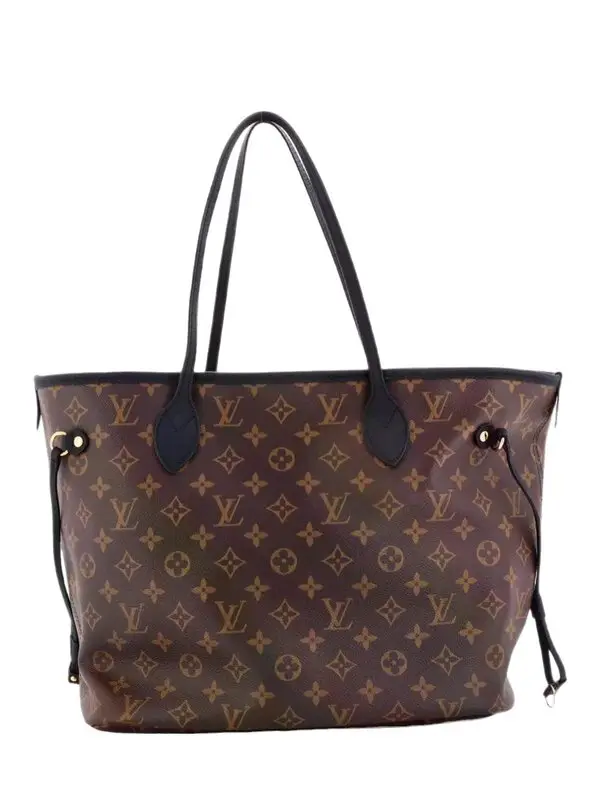 LOUIS VUITTON Neverfull Mm Monogram Canvas And Leather Tote Bag - Black