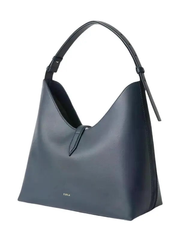Furla Suede-panelled Leather Shoulder Bag - Blue