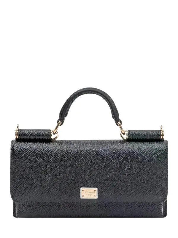Dolce & Gabbana Logo Plaque Leather Mini Bag - Black