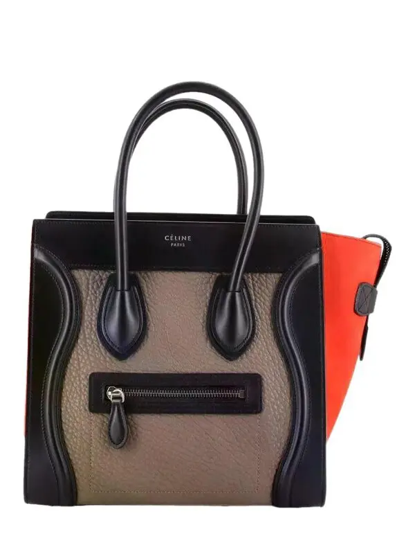 Celine Tricolor Leather Micro Tote Bag - Black
