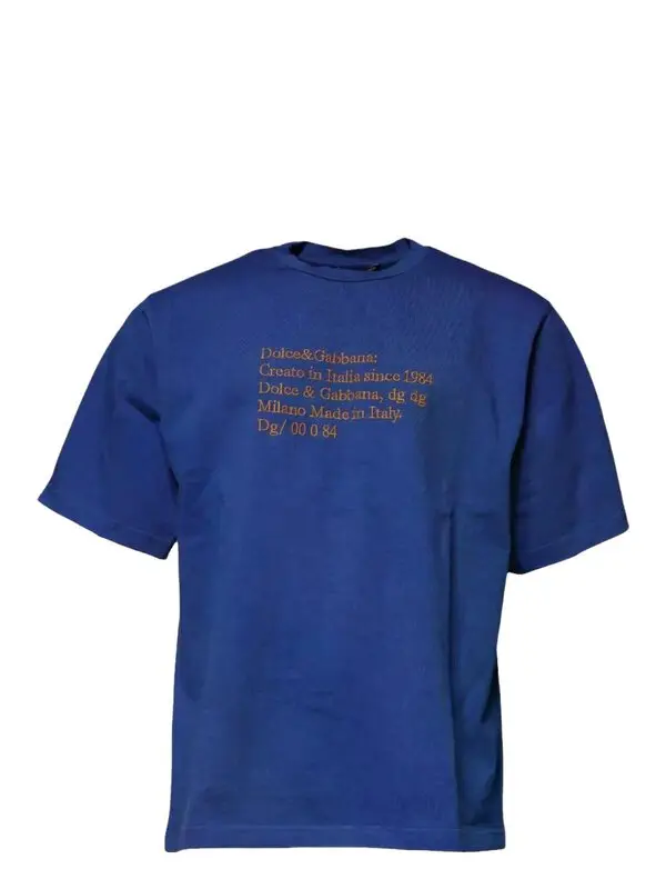 Dolce & Gabbana Embroidered-motif Cotton T-shirt - Blue