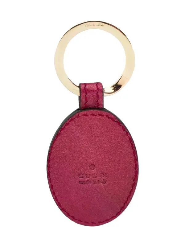 Gucci Interlocking G Leather Keyring - Red