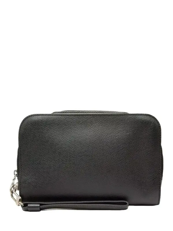 LOUIS VUITTON Taiga Leather Pochette Baikal Clutch Bag - Black