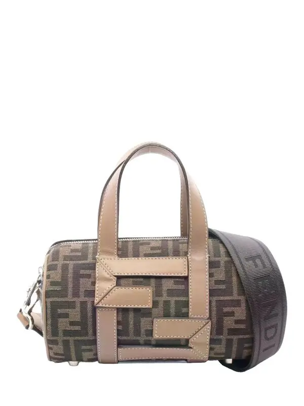 Fendi Mini Zucca Canvas O'lock Bowling Satchel - Brown