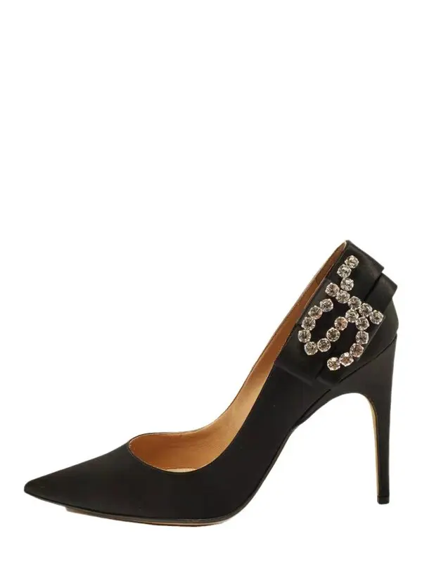 SERGIO ROSSI Crystal-embellished Bow Pumps - Black