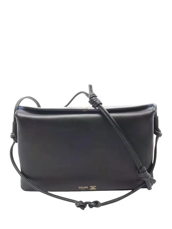 Celine Trio Flap Shoulder Bag - Black