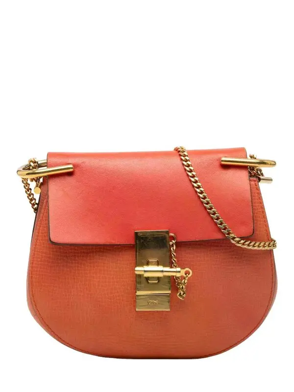 Chloé Drew Leather Bag - Orange