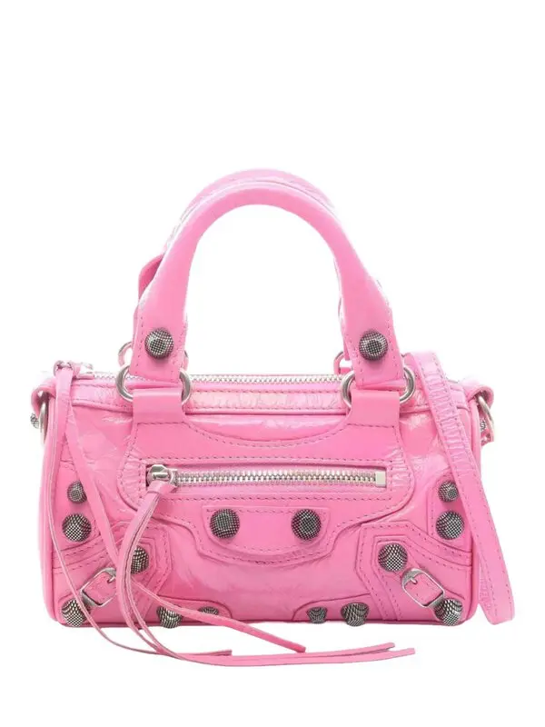 Balenciaga Nano Lambskin Motocross Le Cagole Satchel - Pink