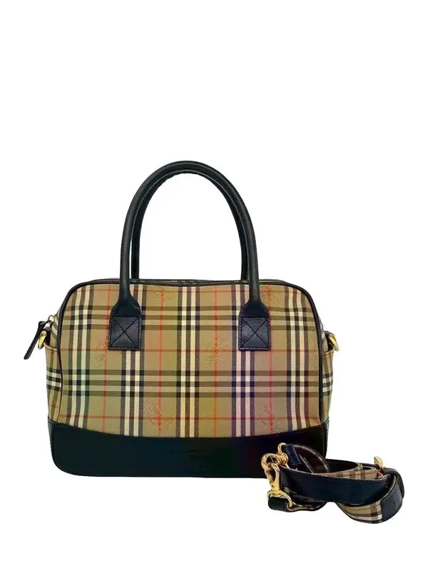Burberry Haymarket Check Satchel - Neutrals