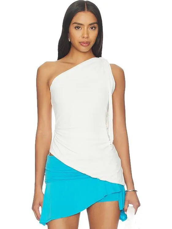MIMCHIK One-shoulder Tie Top - Ivory
