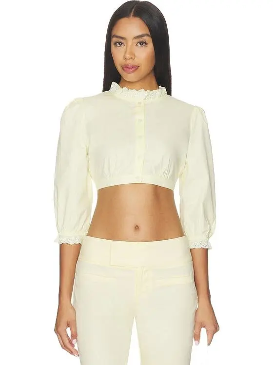 Lioness Totti Cropped Shirt - Yellow