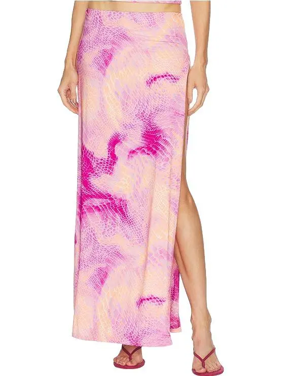 AFRM Maxi Skirt With Slit And Built-in Shorts - Lavender