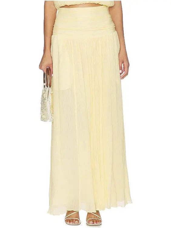 CAMILA COELHO Leora Maxi Skirt - Yellow