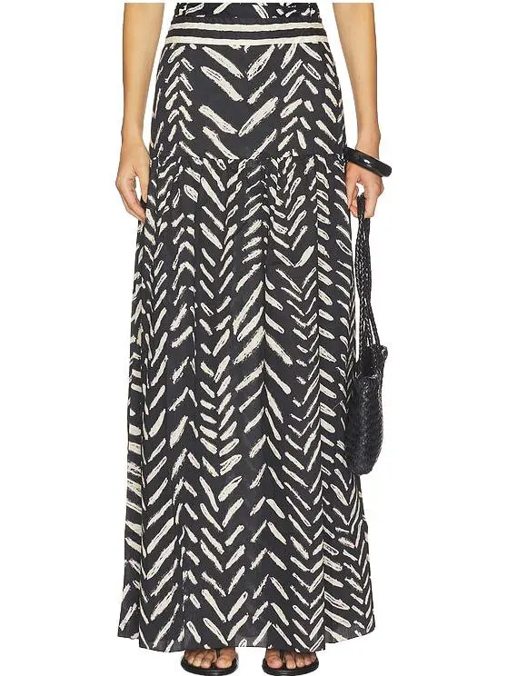 Johanna Ortiz Cotton Maxi Skirt - Black
