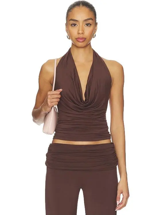 NIA Declan Halterneck Top - Chocolate