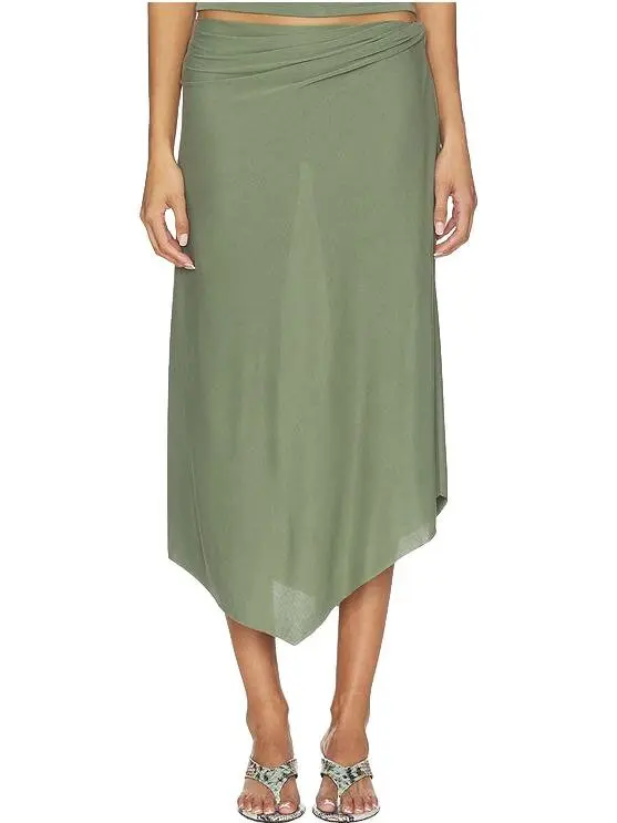 NIA Francesca Asymmetrical Hem Skirt - Olive