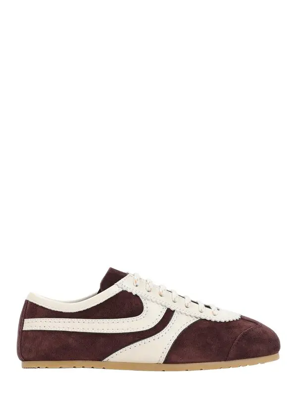 Dries Van Noten Suede And Leather Paneled Lace-up Sneakers - Red