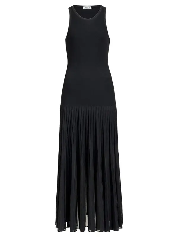 Alaïa Long Pleated Viscose Blend Dress - Multicolor