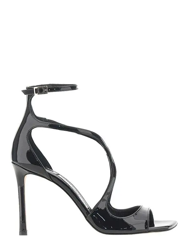 JIMMY CHOO Azia Patent Leather Sandals - Black