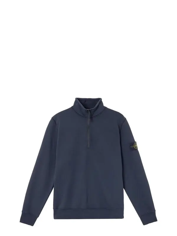 Stone Island Cotton Sweatshirt With Side Logo Patch - Multicolor
