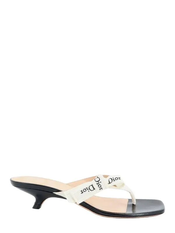 Dior J'adior Cotton Flip-flops With Embroidered Logo - Multicolor