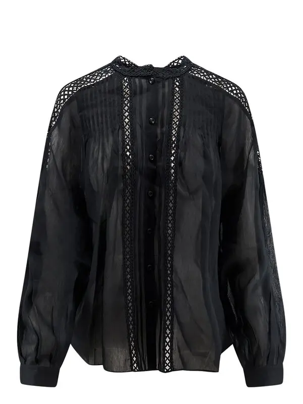 Isabel Marant Étoile Embroidered Viscose And Linen Shirt - Black