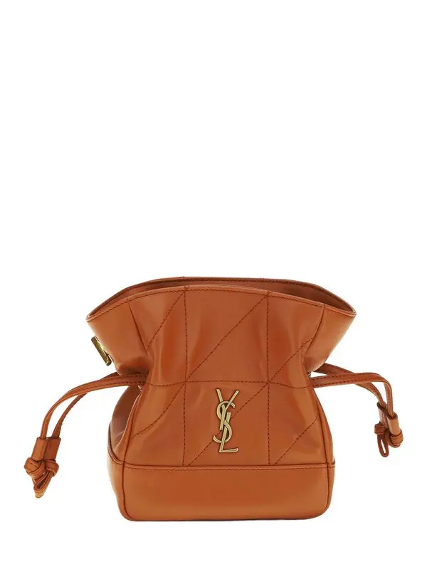 Saint Laurent Jamie Mini Leather Clutch Bag - Orange