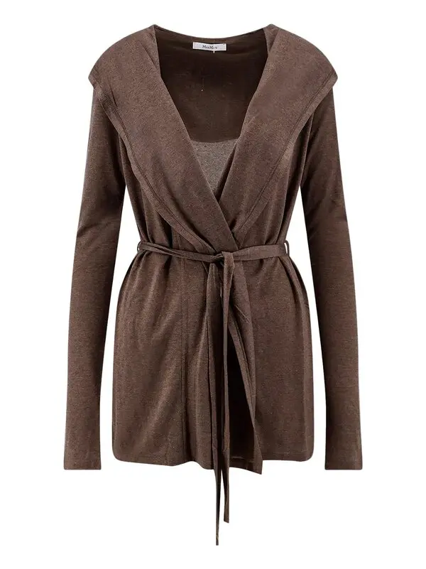 Max Mara Cardigan In Lyocell And Silk Blend - Multicolor