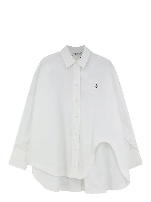 Attico White Cotton Shirt With Embroidered Logo - Multicolor
