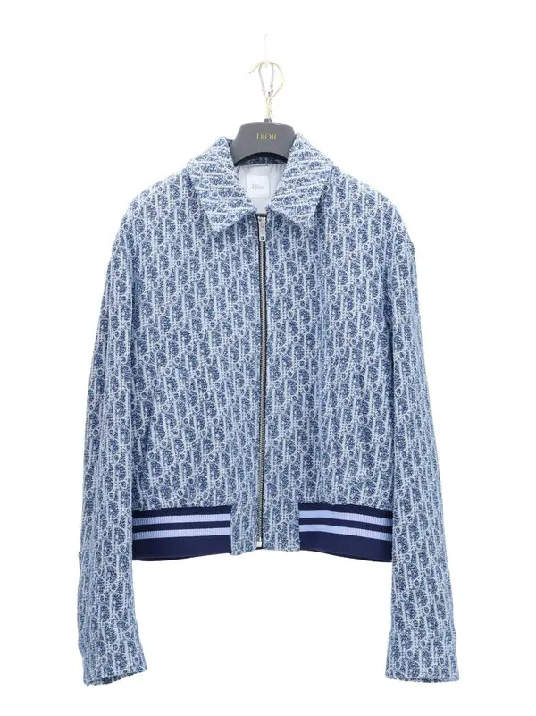Dior Printed Zip Up Jacket - Blue
