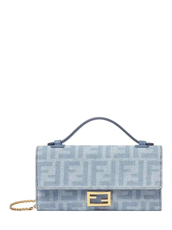 Fendi Baguette Continental Canvas Crossbody Bag With All-over Ff Motif - Multicolor
