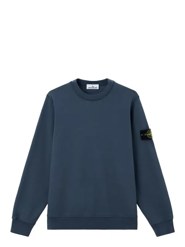 Stone Island Cotton Sweatshirt With Side Logo Patch - Multicolor