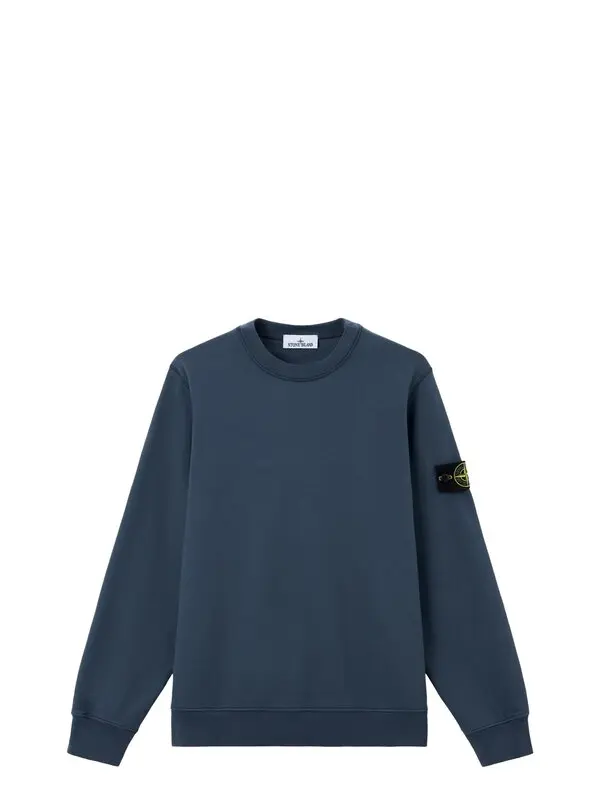Stone Island Cotton Sweatshirt With Side Logo Patch - Multicolor