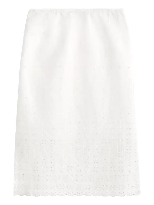 Cos Eyelet Cotton-linen Midi Skirt - White