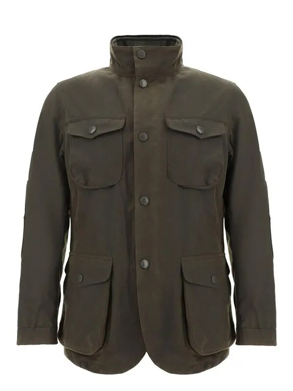 Barbour Logo Embroidered High-neck Jacket - Black